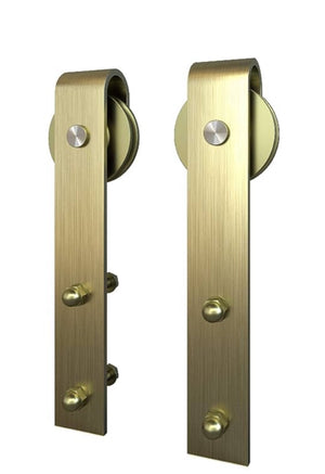 Modern Gold Front Strap Door Track | Barn Door Hardware Set