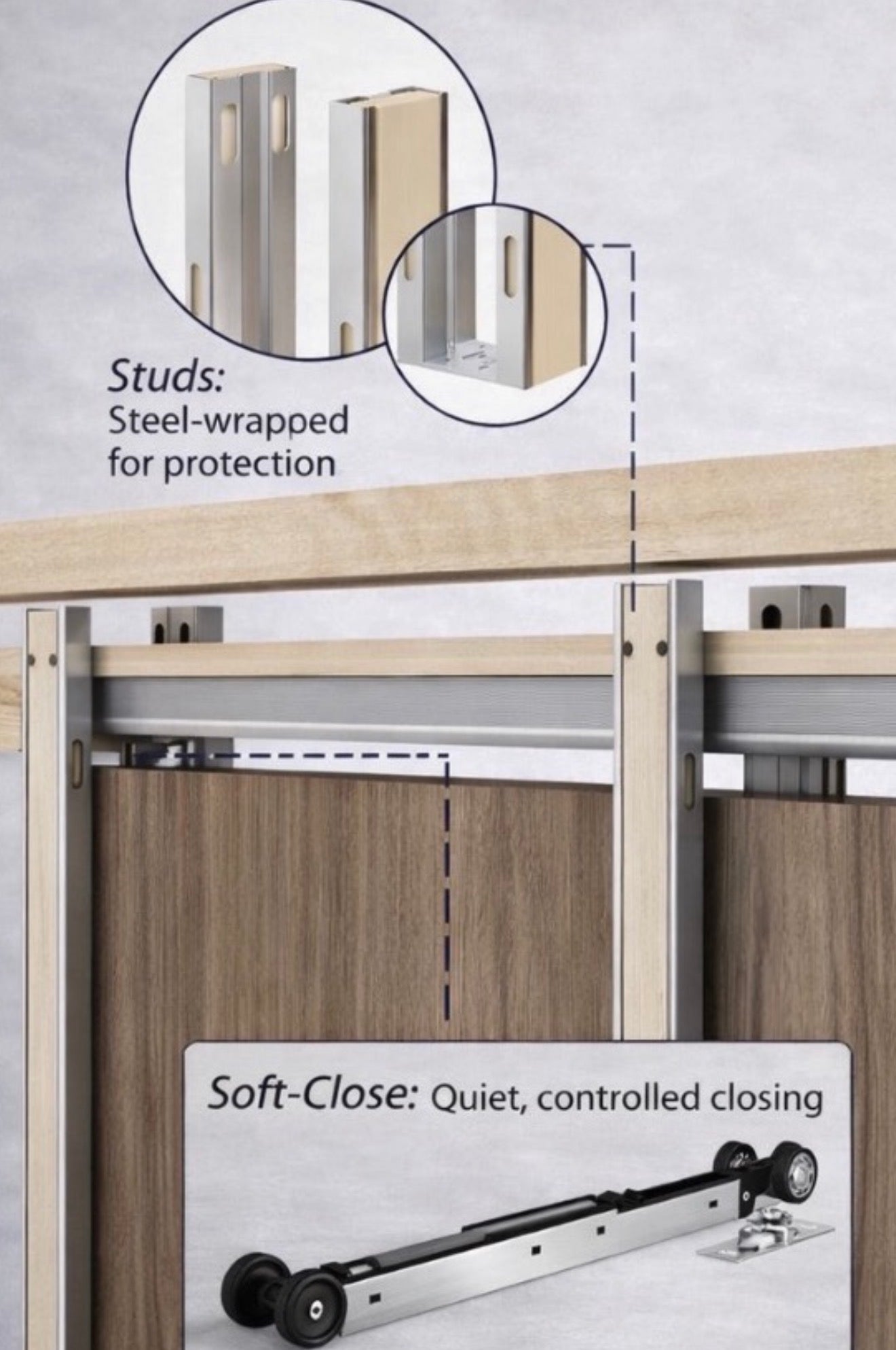Pocket Door Frame System | Soft Close | Rustic Luxe Designs