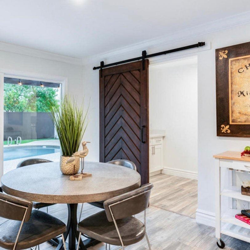 Chevron Full Panel Door | Contemporary Rustic Elegance