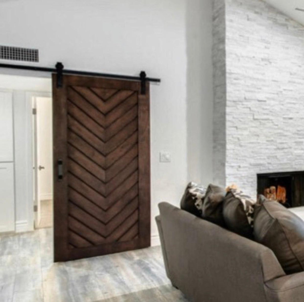 Chevron Full Panel Door | Contemporary Rustic Elegance