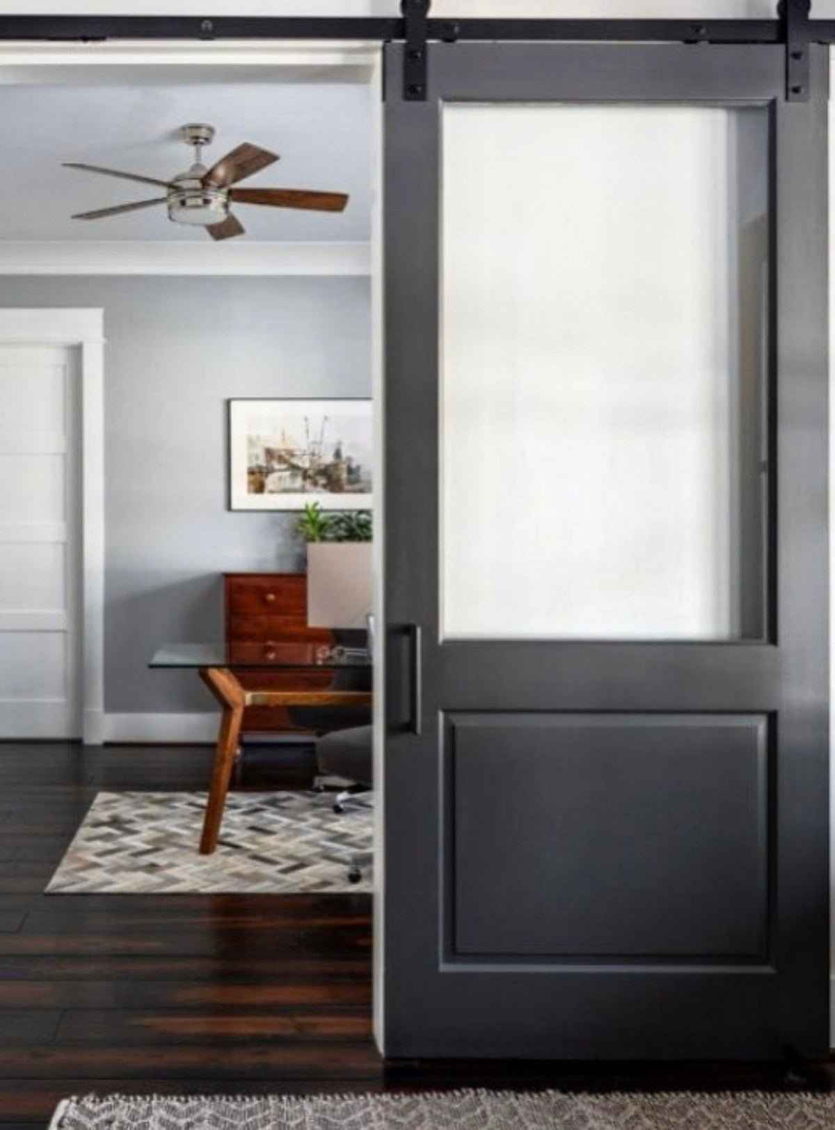Grand Window Interior Sliding Barn Door